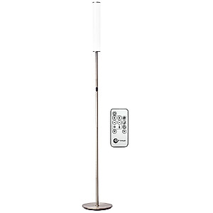 O’Bright Dimmable LED Cylinder Floor Lamp, Full Range Dimming, Minimalist Standing Pole Lamp/Torch Lamp, Floor Lamps for Living Room, Bedrooms, Porch, Patio, and Office, Black