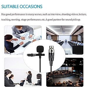 Sujeetec Lavalier Microphone Lapel Microphone Compatible with AKG Samson Wireless Transmitter - Unidirectional Condenser Mic - Mini XLR TA3F Plug