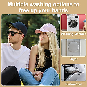 Giantree 2 Pcs Baseball Hat Washer Cage for Washing Machine, Hat Cleaner for Baseball Caps with Drawstring Hat Washer Mesh Bags Hat Rack Protector Organizer for Adult Kids Flat and Curved Hats