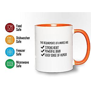Bubble Hugs Nurse 2Tone Orange Mug 11oz - The Requirements - Labor Clinical Certified Nursing Assistant Surgical Emergency Oncology Practitioner