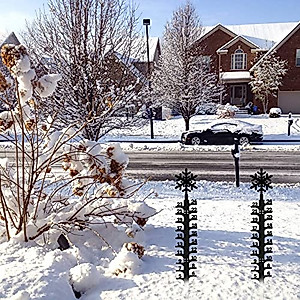 cjc Snow Gauge, 24 Inch Snow Gauge,Iron Art Snow Gauge Outdoor Christmas Decorations Handmade Metal Snow Measuring Stick Snow Gauges for Yard, Detachable Snow Gauge Outdoor (Snowflake)