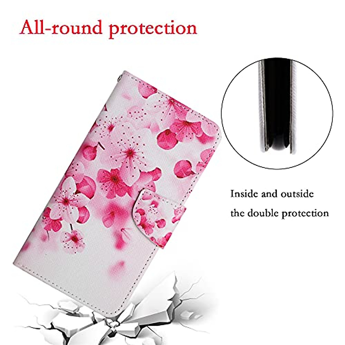 MTQLX Wallet Case for Oppo Reno 6 PRO 5G Premium Luxury Flower Pattern Woman PU Leather Wallet Case with [Kickstand][Wrist Strap],for Oppo Reno 6 PRO 5G (#01)