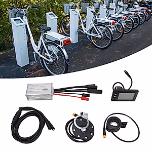 VGEBY Electric Bike Conversion Kit, Electric Bike Motor Controller 15A Common Speed Controller 36V 48V with GD01 Panel 1 to 2 Cable Fully Waterproof Kit