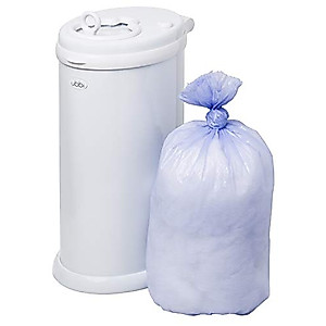 Ubbi Steel Odor Locking Diaper Pail + Disposable Pail Bags Value Pack