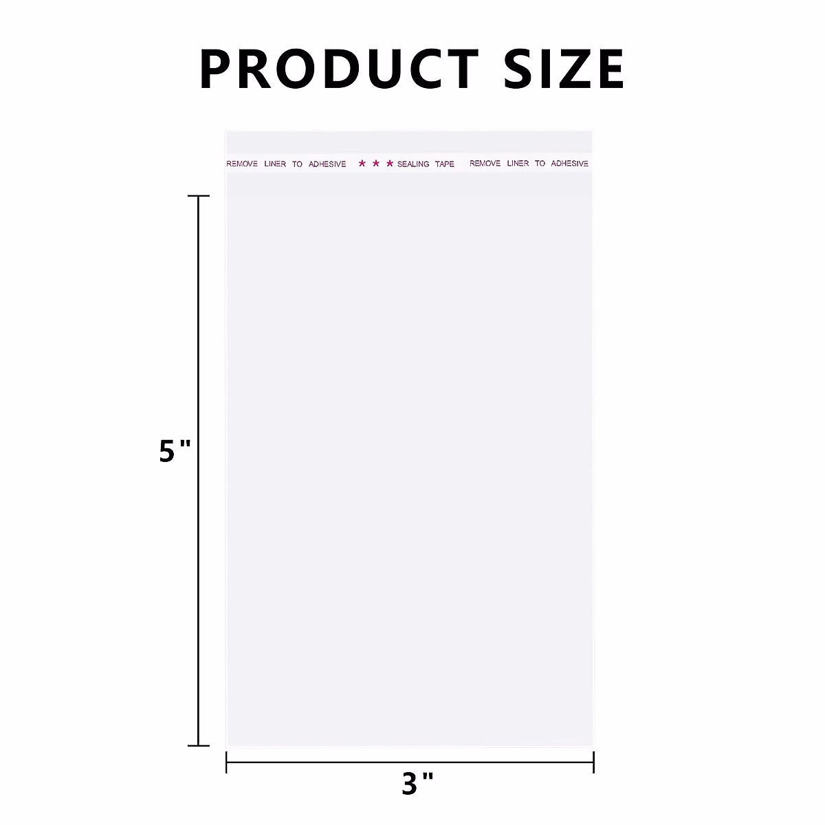 AIRSUNNY 200 Pcs 3x5 Clear Resealable Cello/Cellophane Bags Good for Bakery, Candle, Soap, Cookie Poly Bags