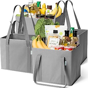 BagGroup Reusable Grocery Bags or Shopping Bags 4 pack - Folding Reusable Shopping Bags for Groceries with reinforced Bottom & Handles - Durable and Foldable Grocery Tote Bag for Groceries