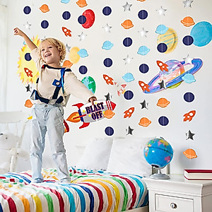 Blast Off to Outer Space Garland Space Party Banner Rocket Ship Baby Shower Birthday Party DIY Decorations Boys Room Decor