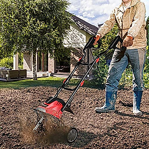 Goplus 14-Inch 10 Amp Corded Electric Tiller and Cultivator, Powerful Tillers w/ 9-Inch Tilling Depth, 4 Tines, Rototillers Tool for Garden Lawn Soil Digging (14-Inch)