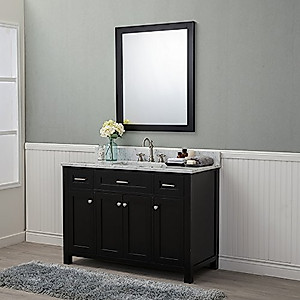 Alya Bath HE-101-48-E-CWMT Norwalk Single Bathroom Vanity with Carrera Marble Top and No Mirror, 48", Espresso