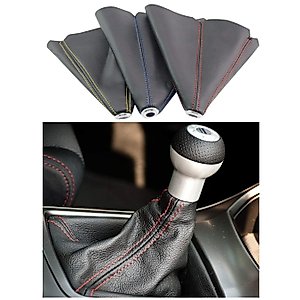 PVC Shift Boot for Manual Automatic Car/Auto Gear Shift Knob Cover MT/at Universal Type (Red)