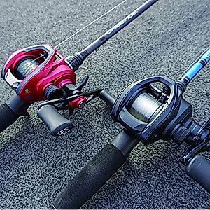 Cadence CB5 Baitcasting Reels Lightweight Graphite Frame Fishing Reels with 8 Corrosion Resistant Bearings Baitcaster Reels Carbon Fiber Drag Baitcast Reels with 6.6:1 Gear Ratio Casting