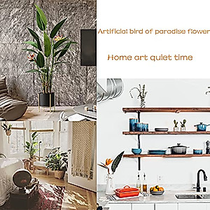 GLSATEMAN Artificial Bird of Paradise Flowers Rubber Strelitzia 32'in Long Stem Flower 3 Pcs,Suitable for DIY Home Decor Party Theme Display (Orange)