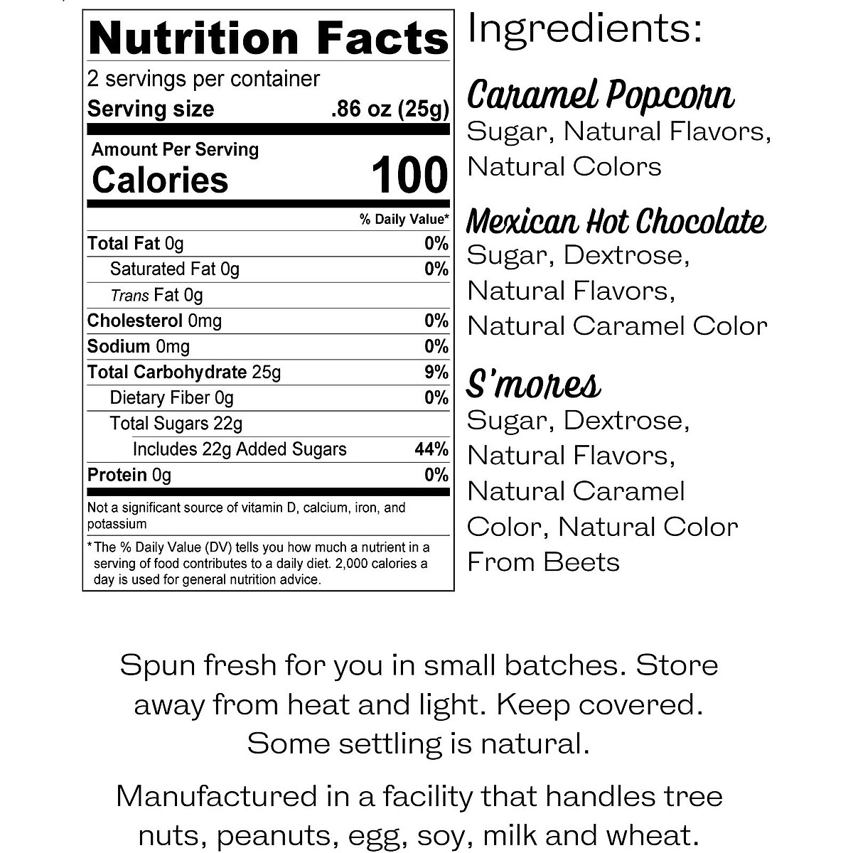 Campfire Classics Cotton Candy Gift Set of 3 Caramel Popcorn, Mexican Hot Chocolate, S'mores - Unique ideas for Holidays, Birthdays, Gag Gifts, Party Favors