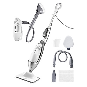LIGHT 'N' EASY Multi-Functional steam mop Steamer for Cleaning Hardwood Floor Cleaner for Tile Grout Laminate Ceramic, 7688ANW, White