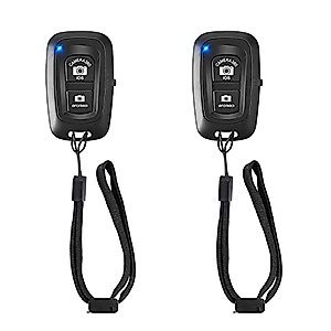 Cellphone Clicker, Camera Remote Control(2 Pack) for Photos & Videos, Wireless Camera Remote Shutter Compatible with iPhone/Android Phone/iPad/Tablets with Adjustable Wrist Strap