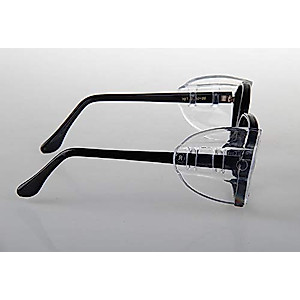 FasHuby Hub’s Gadget 12 Pairs Safety Eye Glasses Side Shields, Slip On Clear Side Shield for Safety Glasses- Fits Small to Medium Eyeglasses