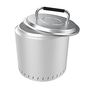 PARTAKER Stainless Steel Fire Pit Cover Lid for Solo Stove Bonfire, 19.5" Portable Fire Pit Cover with Heat-Resistant Handle, Outdoor Wood Burning and Low Smoke Camping Stove Accessory