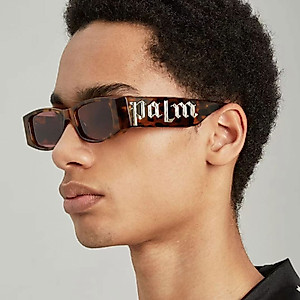 SUNOVELTIES 6 Pack Retro Irregular Rectangle Sunglasses Luxury Palm Eyewear Hawaii Costume Bulk Square Glasses for Unisex Adult