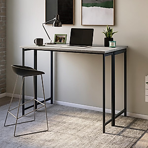 Sauder North Avenue Table with Drop Leaf, Faux Concrete Finish