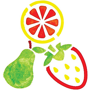 Baker Ross AT749 Fruit Stencils - Pack of 8, for Kids Arts and Crafts Projects, Painting and Creating