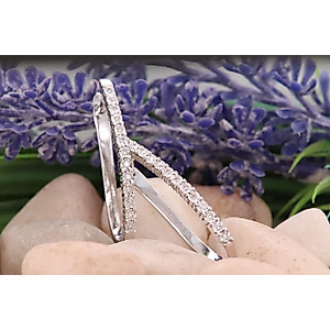 Dazzlingrock Collection 0.13 Carat (ctw) Round White Diamond Ladies Hoop Earrings, 10K White Gold