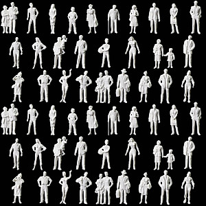 Evemodel P4310B 60pcs O Scale 1:43 Unpainted Model Standing Figures White People