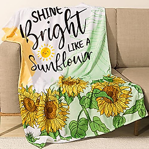 Sunflower Gifts for Women Get Well Soon Gifts Basket, Sending Sunshine Gifts Birthday Gifts Care Package Thinking of you Self Care Gifts for Best Friend Sister Her Mom w/ Inspirational Tumbler Blanket