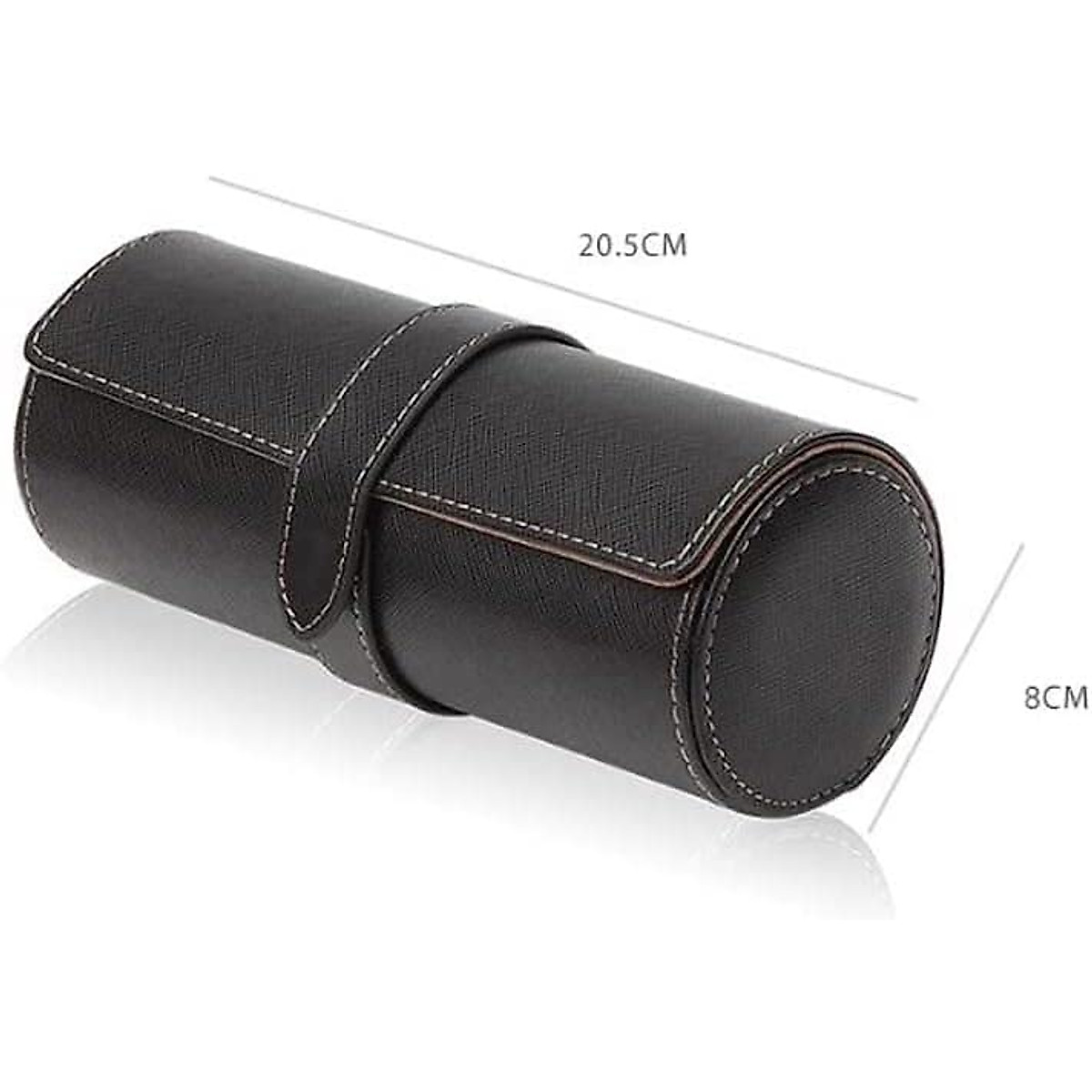 Watch Holder Watch Roll Travel Suitcase Retro Round Watch Organiser Box Leather 3 Slots Watch Box Display Storage Case Watch Organizer (Color : Red) (Black2)