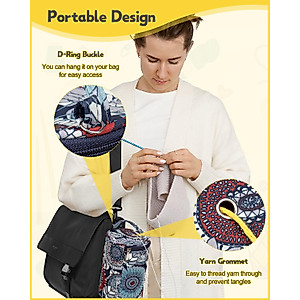 Coopay Mini Yarn Holders, Portable Yarn Storage Bag for Crocheting Project, Yarn Storage Knitting Bag and Crochet Tote, Store Skein Ball, Needles Accessories, Crochet Gifts