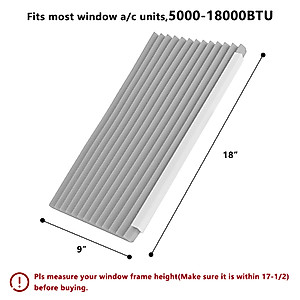 BJADE'S Window Air Conditioner Side Panels Kit,Window AC Foam Insulation Side Panels for Window AC Unit Indoor Air Conditioner Cover for Summer Winter Protection,18" x 9" x 7/8" Window Seal Panel