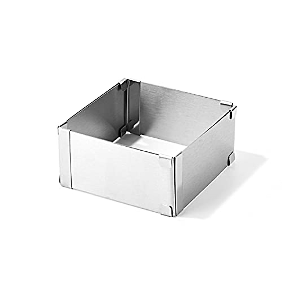 Guowall Stainless Steel Cake Square Mold, Adjustable Mousse Ring Rectangle Shaped Mousse Cake Cutter, Extensible Baking Mold Pastry DIY Baking Tool (10-18cm)