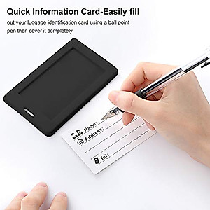 Geese Flowers and Paper Boats Luggage Bag Tag with Name ID Card for Suitcase Travel Printed Labels