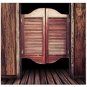 Vintage Distressed Cafe Swinging Doors Interior Solid Wood Swinging Saloon Doors Auto Close Louvered Fence Half Waist Cowboy Door for Counter Pantry Kitchen Bar Emporium ( Size : W70xh80cm (27.5x31in)