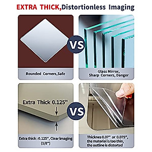 Unbreakable Full Length Mirror Wall Mounted Cheap,Extra Thick 0.14",48"x12" 4Pcs 12"x12",Made of Shatterproof Plexiglass Acrylic,Long Mirrors for Bedroom,Workout Mirrors for Home Gym Wall