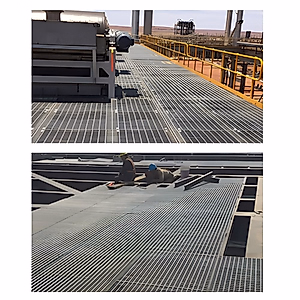 Galvanized Steel Drain Grate and Frame, Two Outdoor Drain Cover, Durable Heavy Duty Channel Grate, Sewer Grate, for Work Platform, Construction Site, Car Wash Room