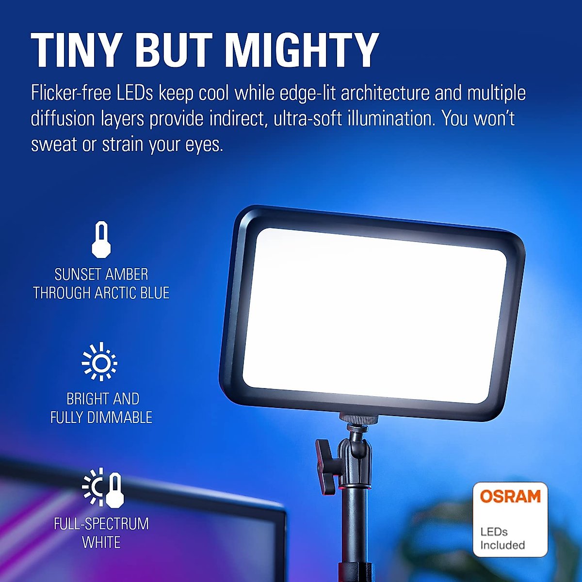 Elgato Key Light Mini – Rechargeable Vlogging Light, Wi-Fi Control Brightness – Color Temp, Perfect for Streaming, Gaming, Video Conferencing, Easy-use App: PC/Mac/iPhone/Android, Black