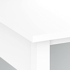 Bush Furniture Broadview L Shaped Computer Desk with Storage, 60W, Pure White