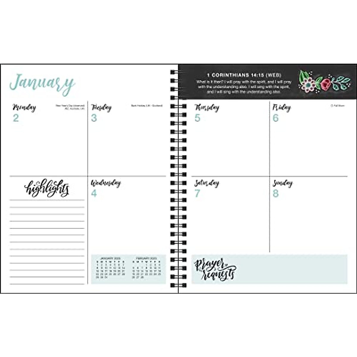 Prayer Journal for Women 12-Month 2023 Monthly/Weekly Planner Calendar