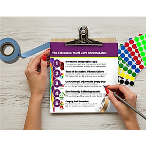 ChromaLabel 1.37 Inch Imprinted Evidence Tape Stickers, Tamper Evident Tape Crime Scene Decorations - 480 Inch Roll (13.33 Yards) with Dispenser Box, Red and White