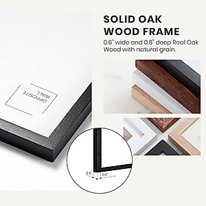 Opposite Wall - 50x70 cm - Black Solid Oak Wood Picture Frame - Lightweight, Versatile & Shatterproof - Wall Hanging Photo or Poster Frame - Wall Decor for Office, Gallery & Home, 19 3/4 x 27 1/2 in.