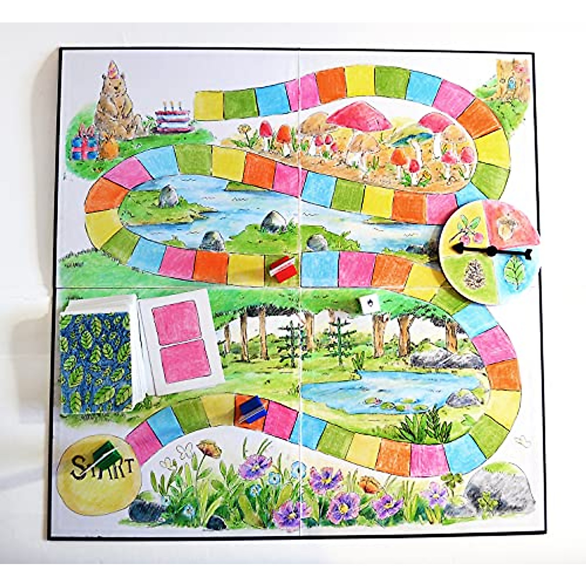 Create Your Own Board Game Set – DIY Game Kit with Blank Game Board, Game Pieces, Blank Cards, Dice, Spinner, Rulebook, Sand Timer – Complete Build Your Own Game Set for Family Board Games
