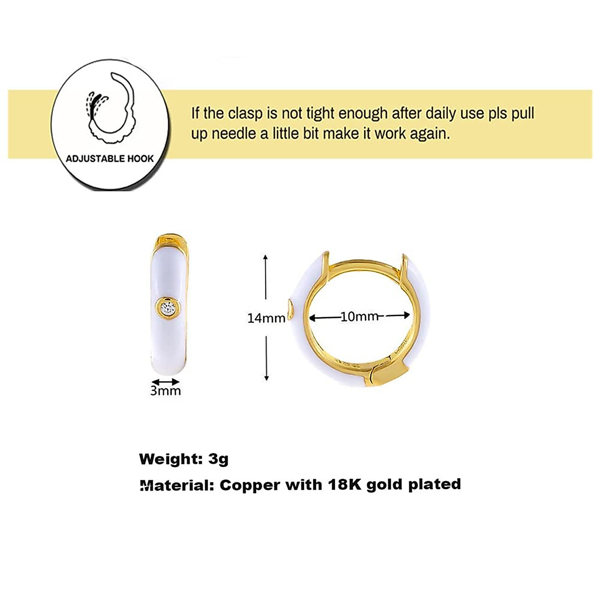 Enamel Hoop Earrings Sets, 18K Gold Plated Small Colorful Hoop Earrings, 6 Pairs Preppy Colored Gold Huggie Hoop Earrings, Cute & Atheistics Earrings Suitable for Women