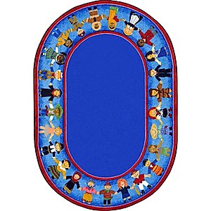 Joy Carpets Children of Many Cultures Rug, Multi, 7'8" x 10'9" Oval