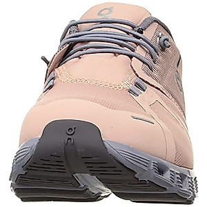ON Women's Cloud 5 Waterproof Sneakers, Rose/Fossil, 11