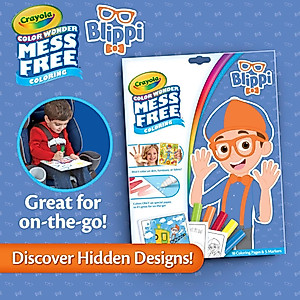Crayola Blippi Color Wonder Coloring Set, 18 Blippi Mess Free Coloring Pages for Toddlers, Travel Activity, Toddler Toys & Gifts