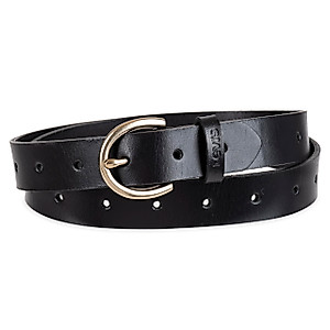 Levi's Women's Fully Adjustable Slim Belt, Black Perforated, Small