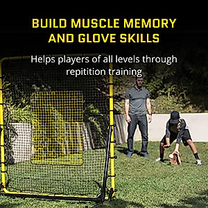 SKLZ Baseball and Softball Rebounder Net for Pitching and Fielding Training, 4 x 4.5 feet