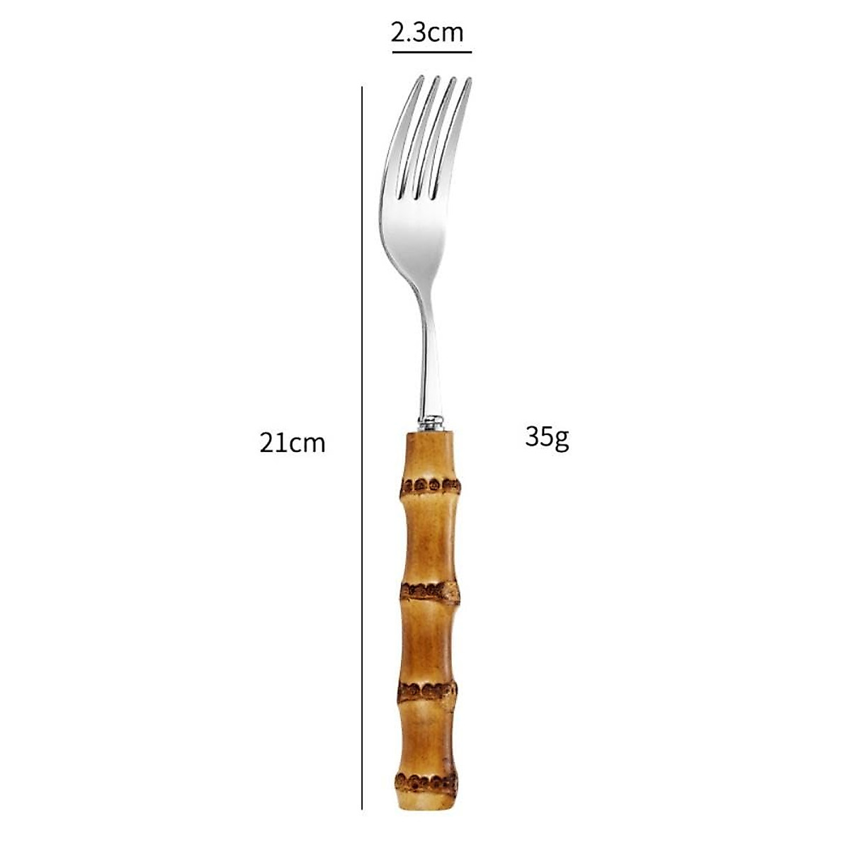 Natural bamboo handle cutlery western steak knife and fork spoon creative cake dessert spoon and fork set (cutlery)