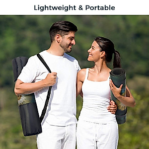 Leogreen Suede TPE Yoga Mat Non-slip, 1/4" Thick Sweat-Grip Mat for Hot Yoga, 2 in 1 Towel Combo Exercise Mat with Straps and Carrying Bag, Bikram Yoga Exercise, Green Flower