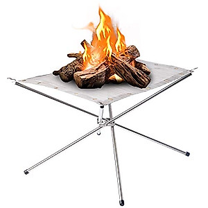 22 inch Portable Outdoor Fire Pit, Collapsing Steel Mesh Fireplace - Perfect for Camping, Backyard and Garden - Carrying Bag Included